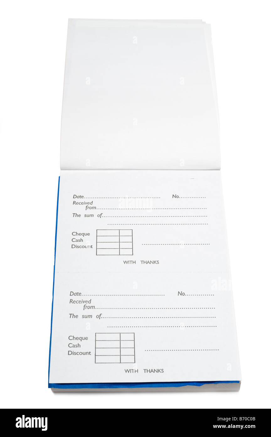 Open duplicate receipt book Stock Photo - Alamy