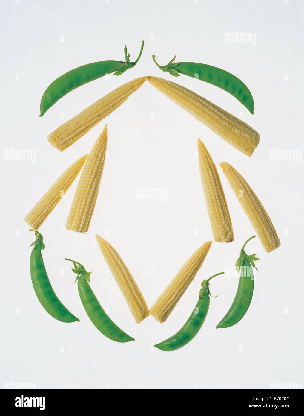 Peas and corns form a frame Stock Photo - Alamy