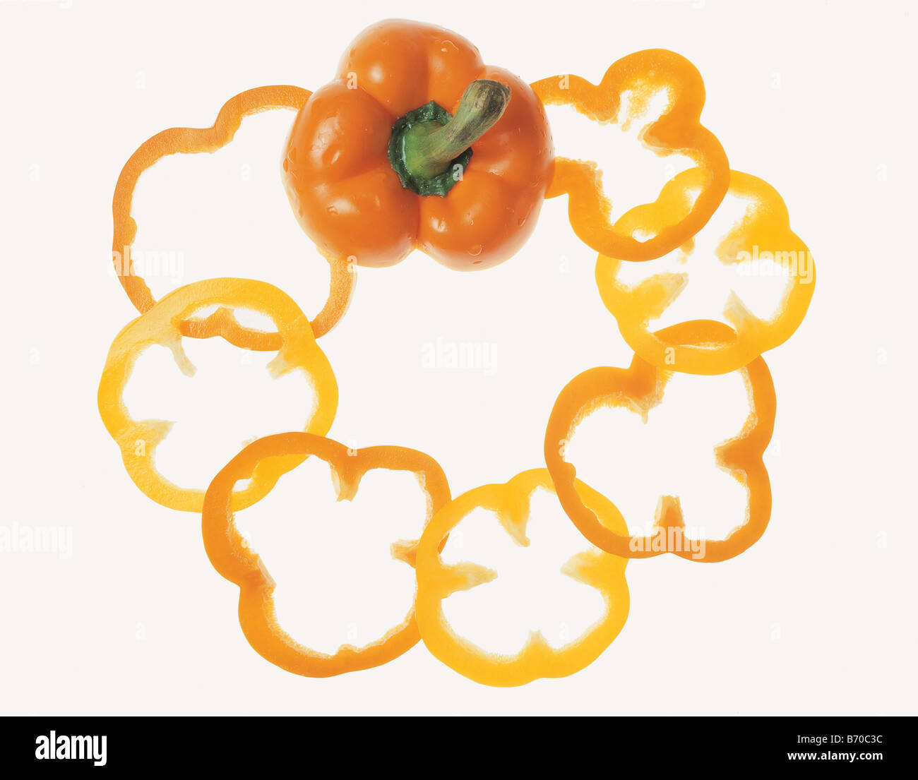 Vegetable slices form a circle Stock Photo - Alamy