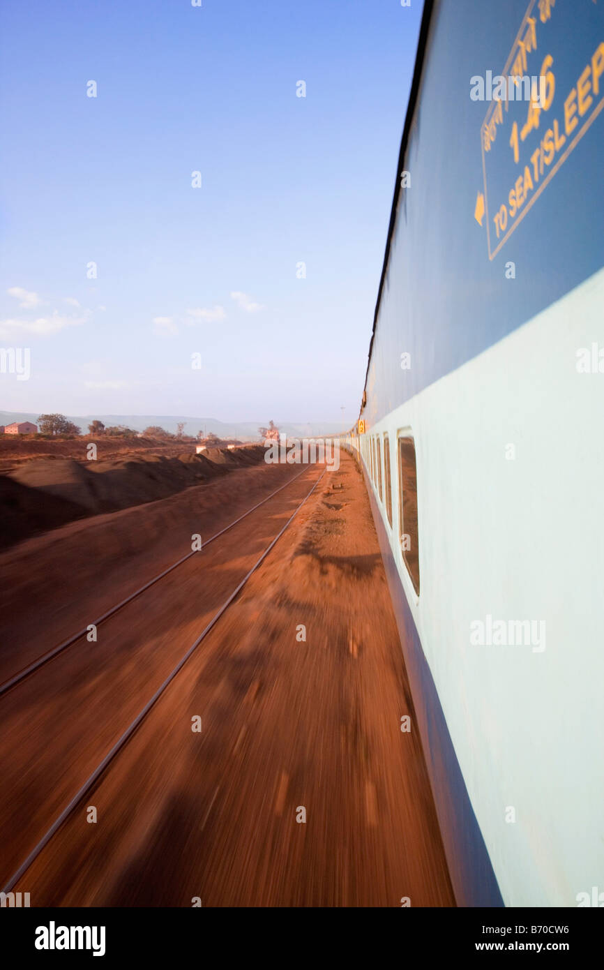 Train on a railroad track, Hampi, Karnataka, India Stock Photo - Alamy