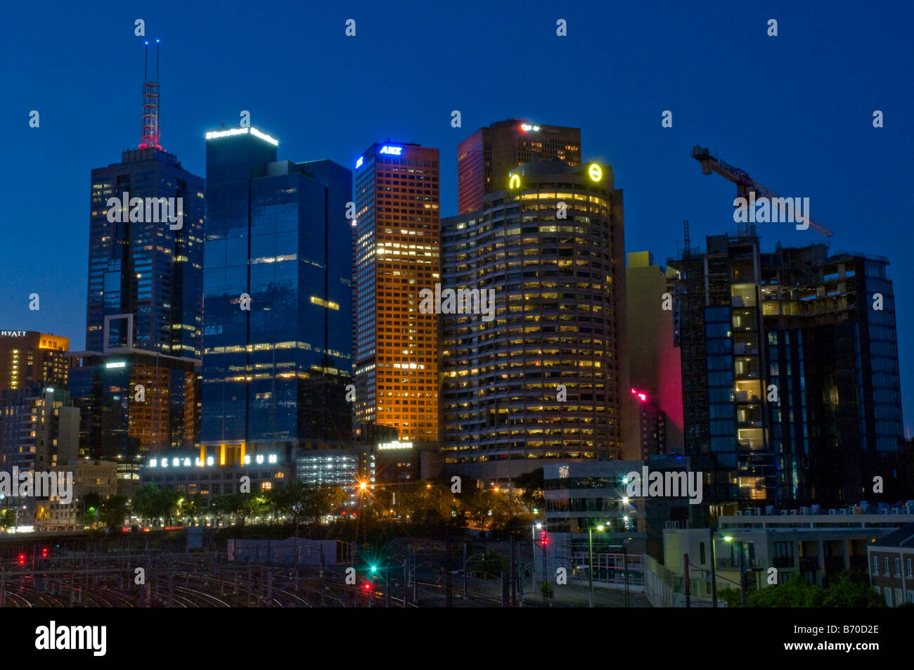 Melbourne city night hi-res stock photography and images - Alamy