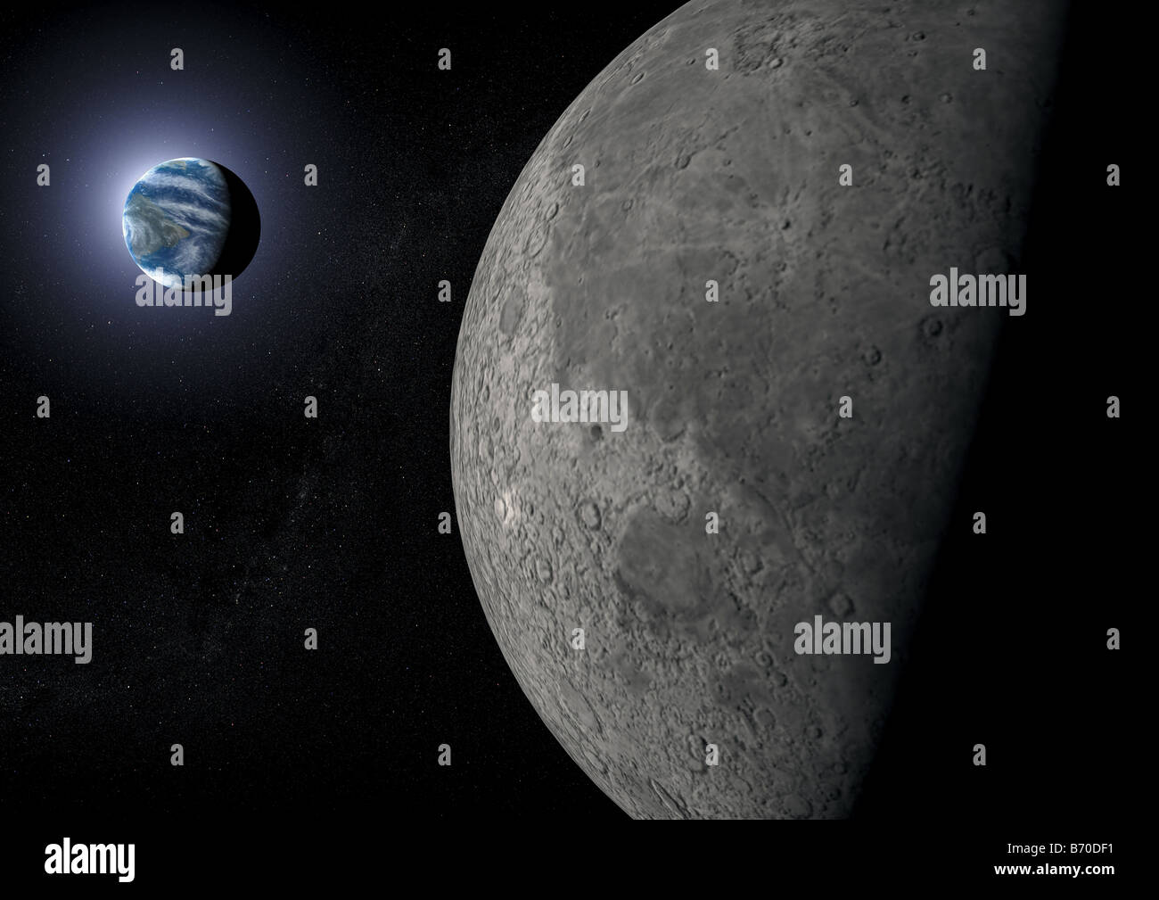 earth and moon Stock Photo - Alamy