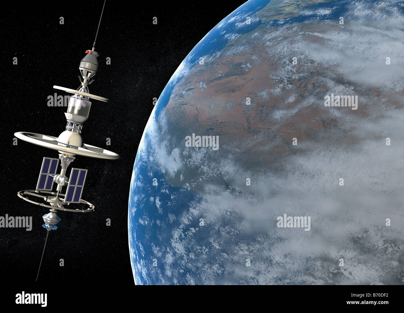 Satellite floating in space Stock Photo - Alamy