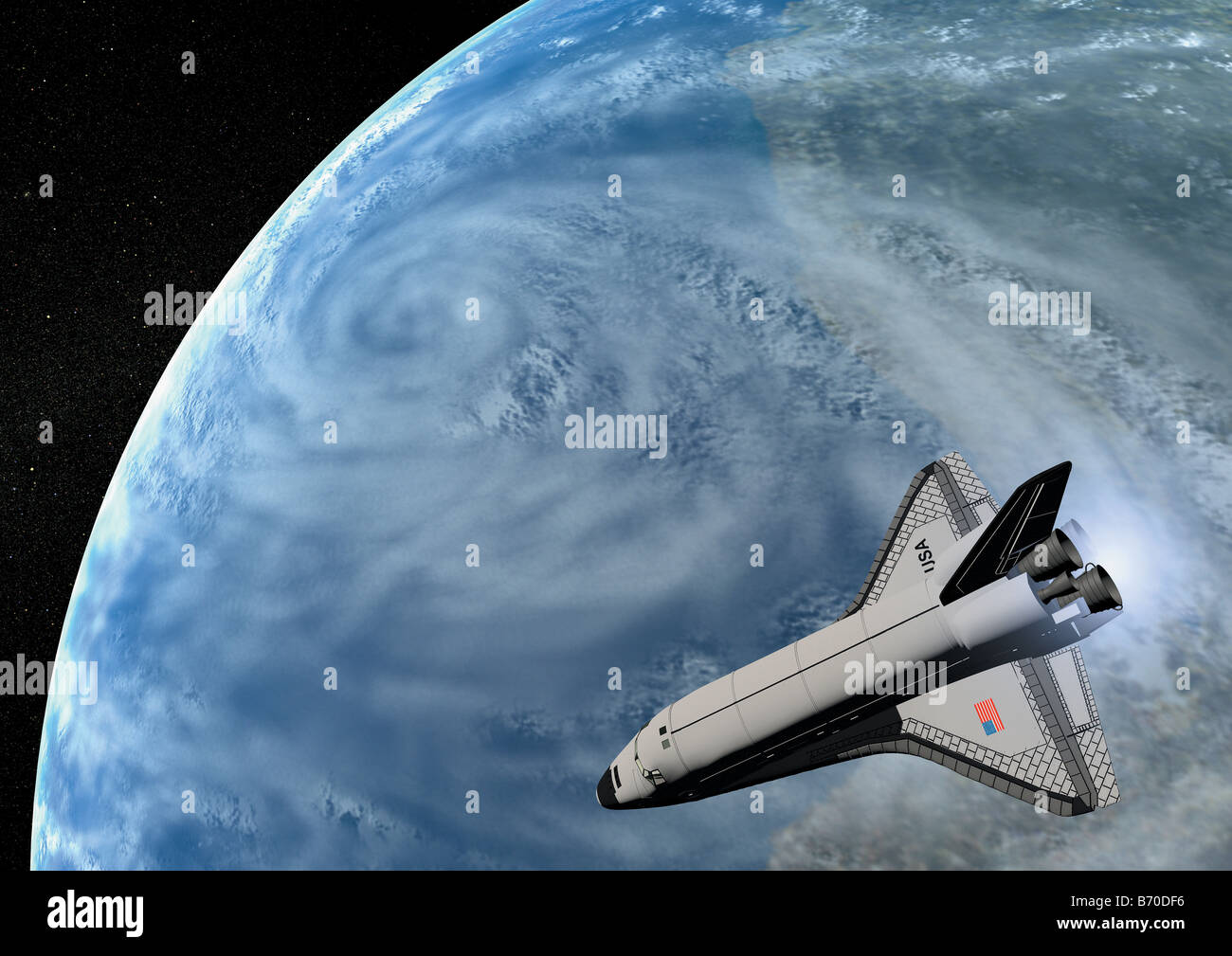 Space shuttle in orbit Stock Photo - Alamy