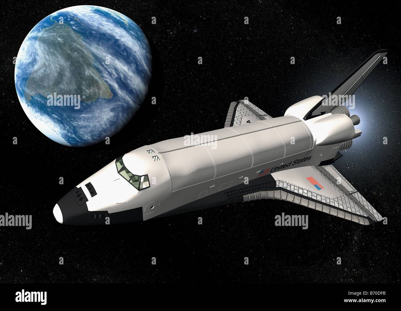 Space shuttle in orbit Stock Photo - Alamy