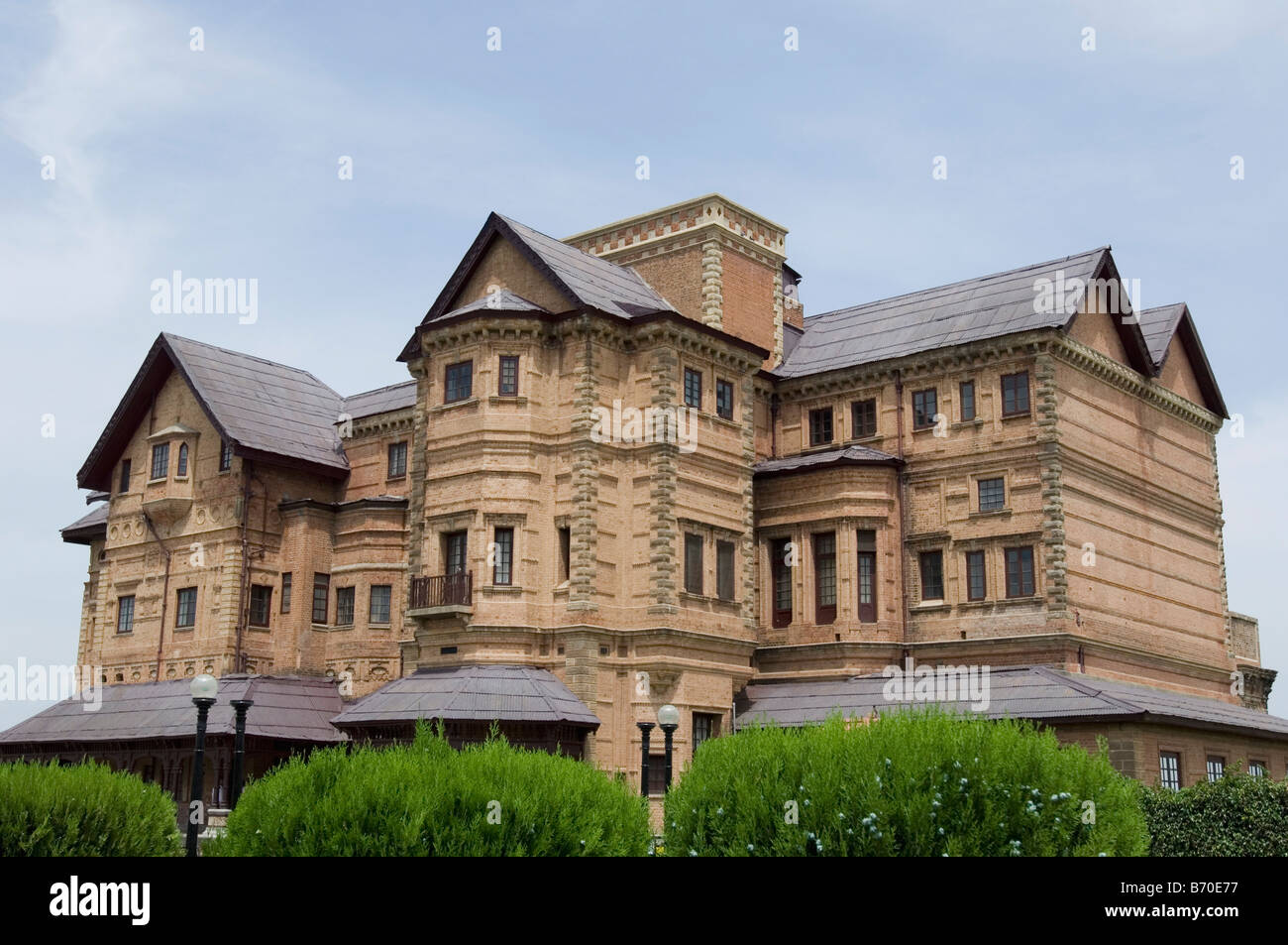 Low angle view of a palace, Amar Mahal Palace, Jammu and Kashmir, India ...
