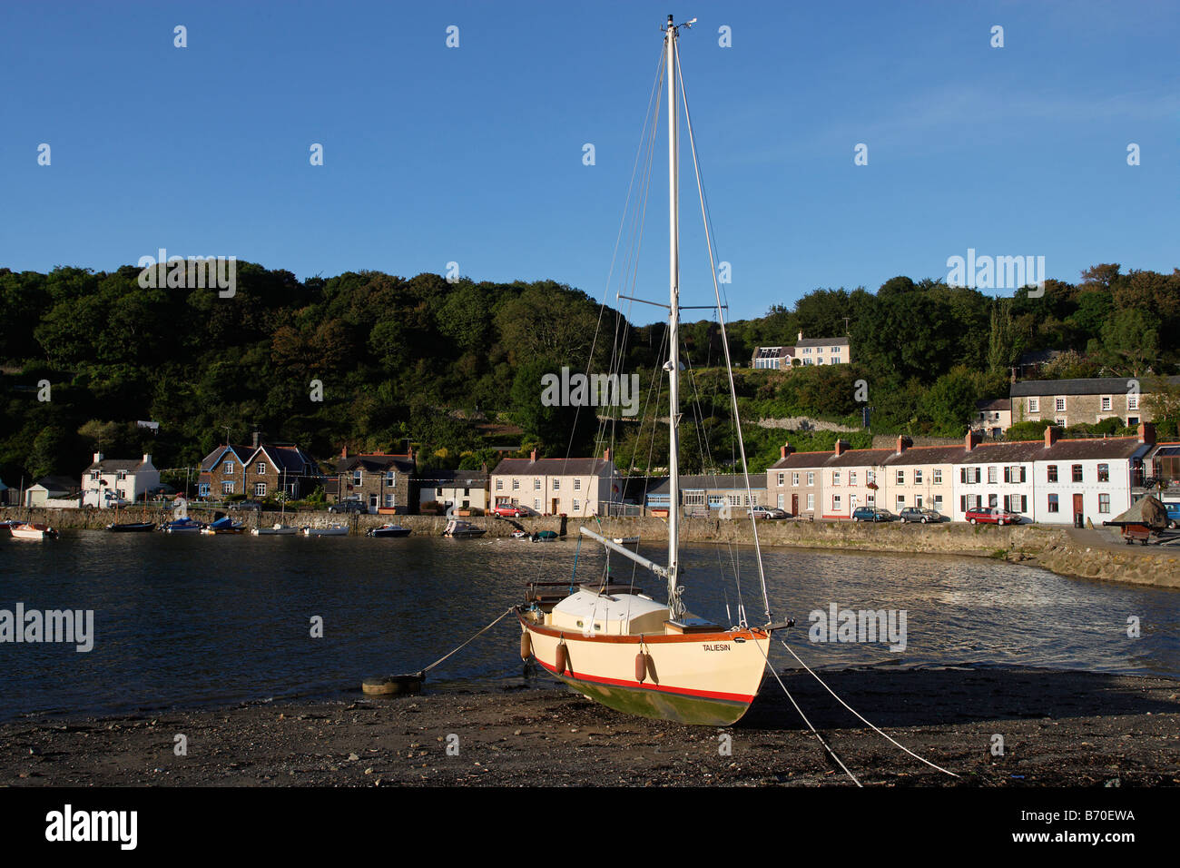 Fishguard Lower Town Fishguard bay boats Pembrokeshire Wales UK Stock ...