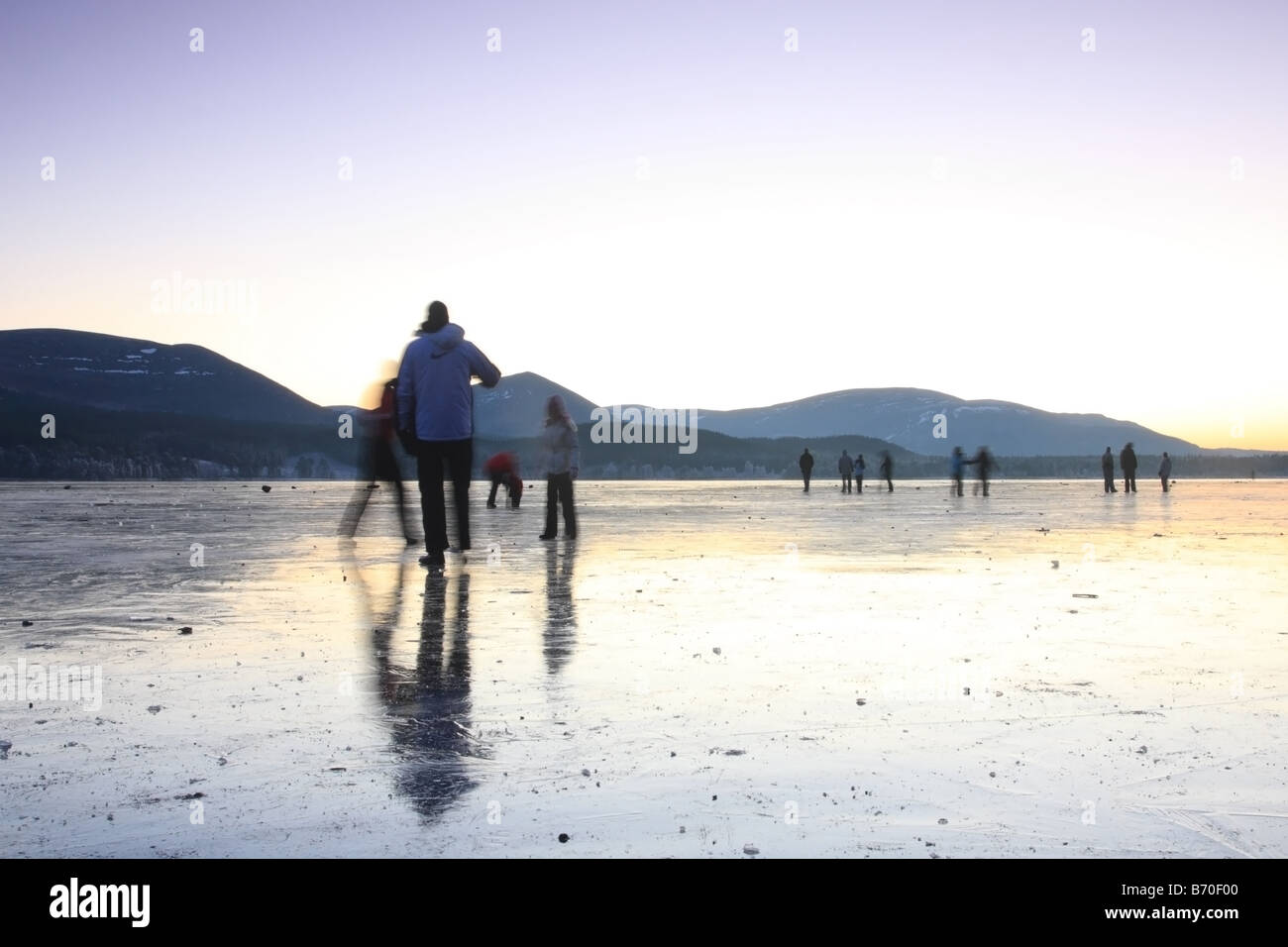 Sliding on ice of frozen pond hi-res stock photography and images - Alamy