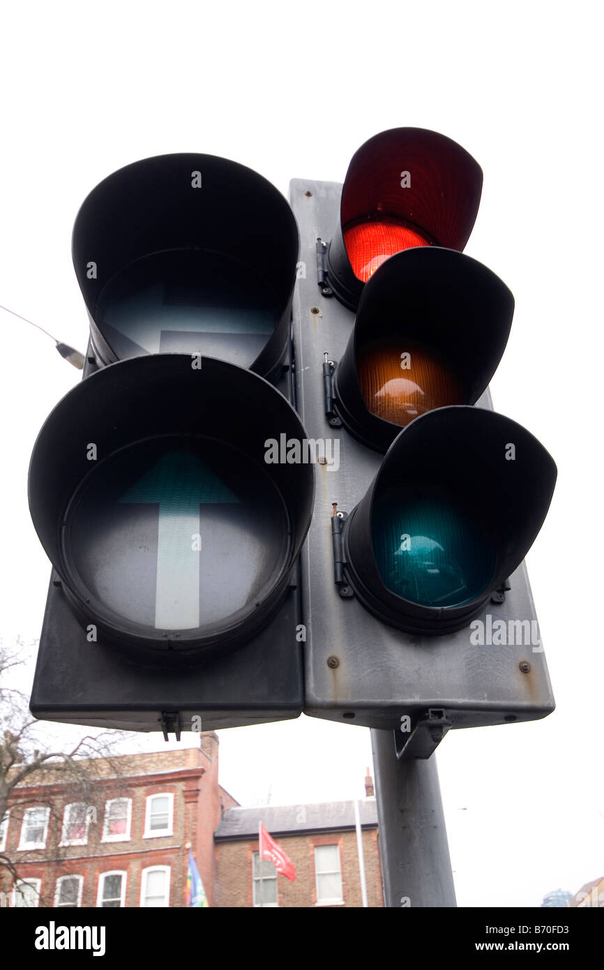 Traffic lights on red Stock Photo - Alamy