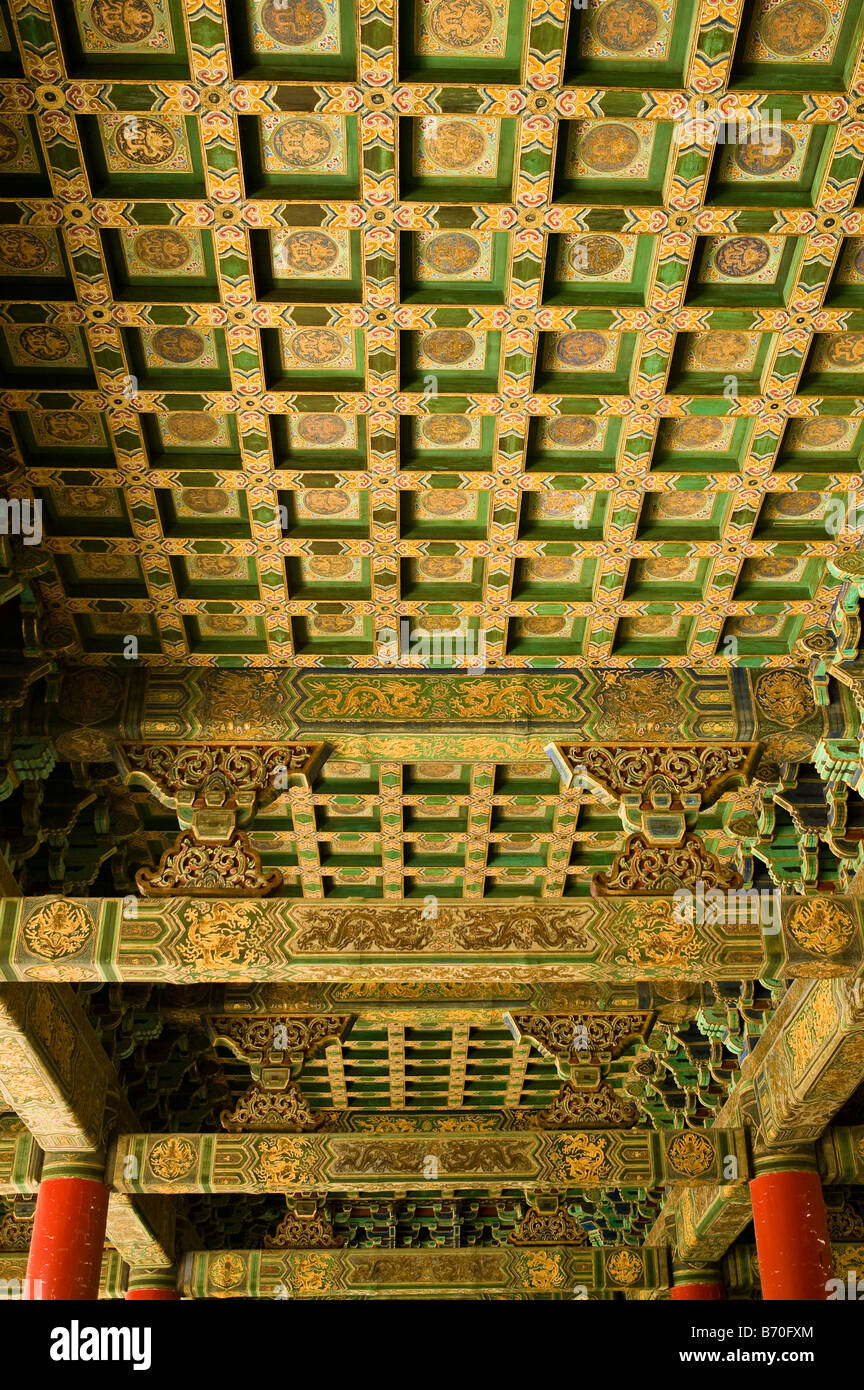 Golden and intricately painted ceiling in China's Forbidden City ...