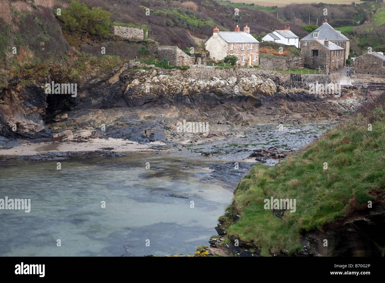 the beach at port quin cornwall Stock Photo - Alamy