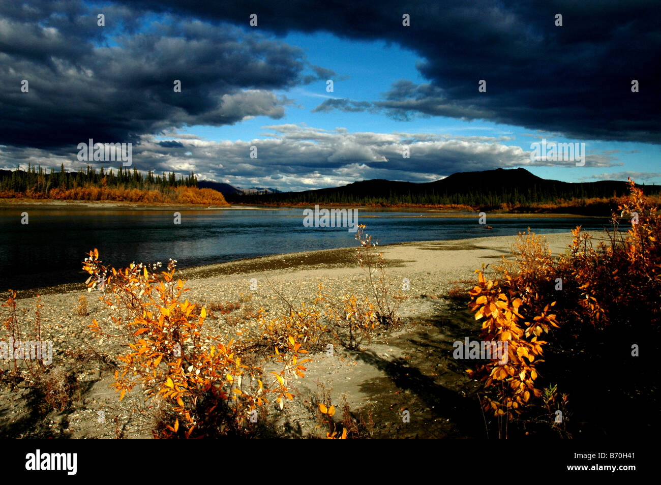 Evening on Alatna river autumn Gates of the Arctic National park Alaska ...