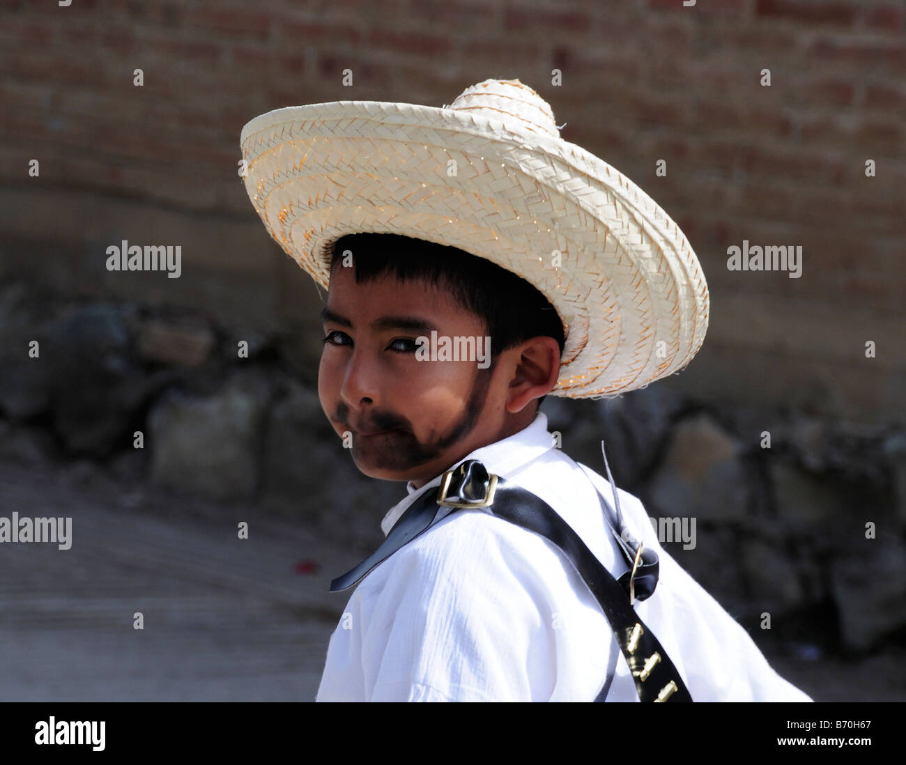 Mexican boy in national costume parading on Anniversary of the ...