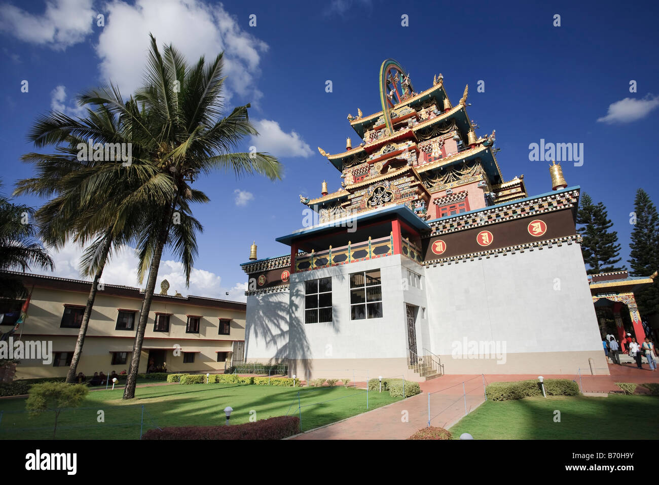 Kushalnagar Temple Tibetan settlement Karnataka India Stock Photo - Alamy