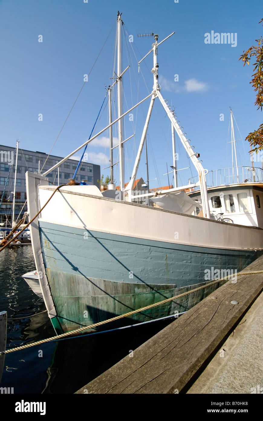 Boats moors at Christianshavns Channel Copenhagen Denmark Stock Photo ...