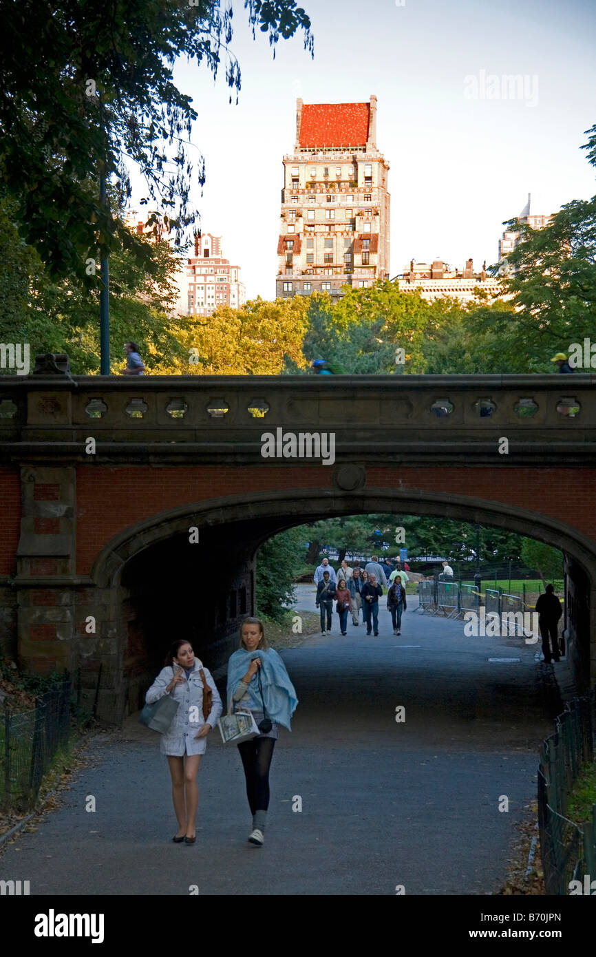 People walking in Central Park Manhattan New York City New York USA ...