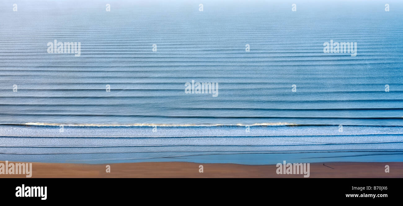 Waves Rhossili beach Gower West Glamorgan South Wales Stock Photo - Alamy
