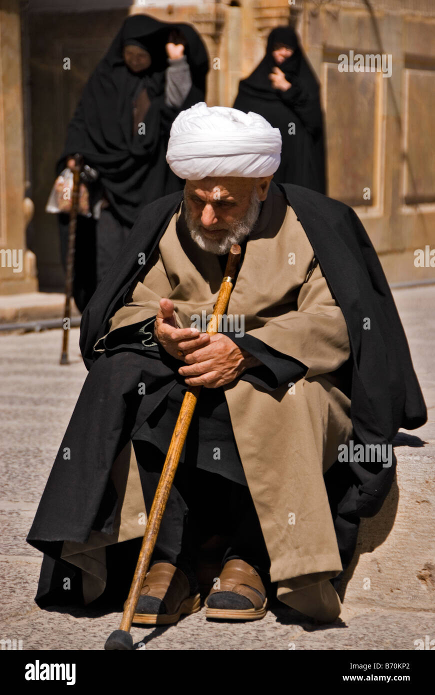 old muslim man resting Isfahan Iran Stock Photo - Alamy