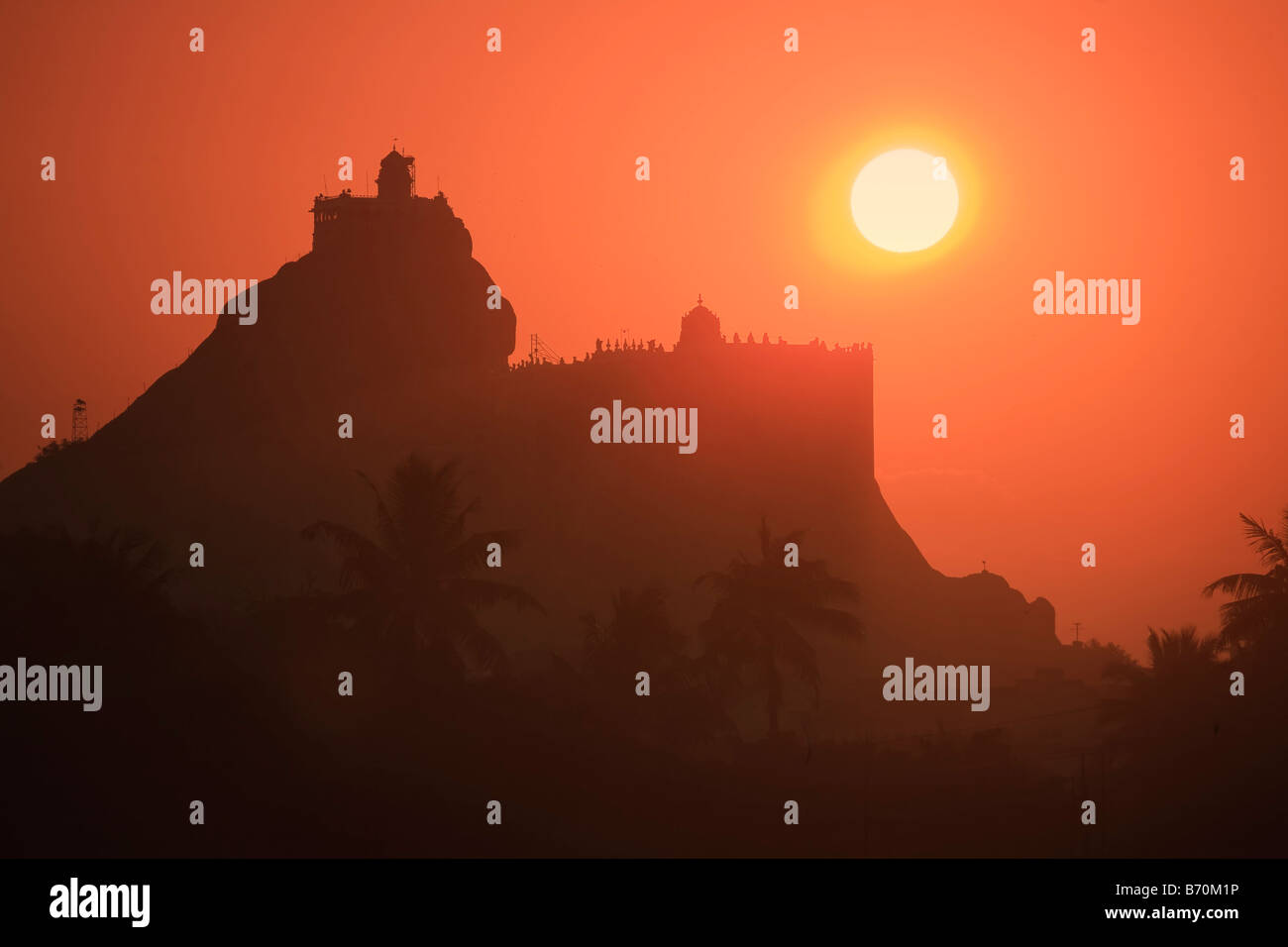 Rock Fort Temple Tiruchirappalli Trichy Tamil Nadu India Stock Photo ...