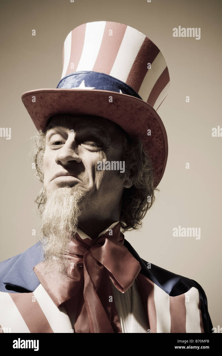 Portrait of Uncle Sam looking a bit smug or arrogant Stock Photo - Alamy
