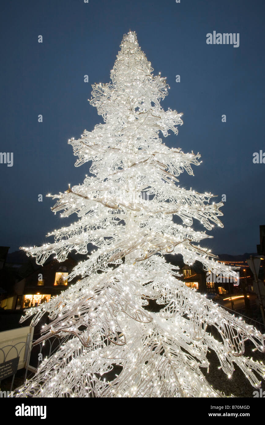 A Christmas tree in Ambleside Lake District UK Stock Photo - Alamy