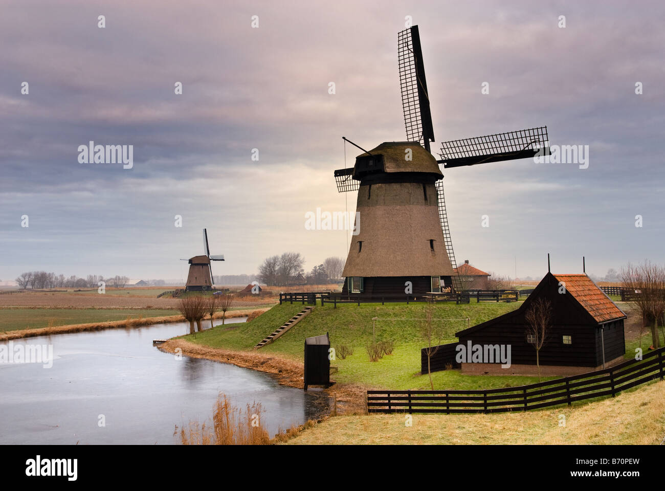 Landscape scene with windmill hi-res stock photography and images - Alamy