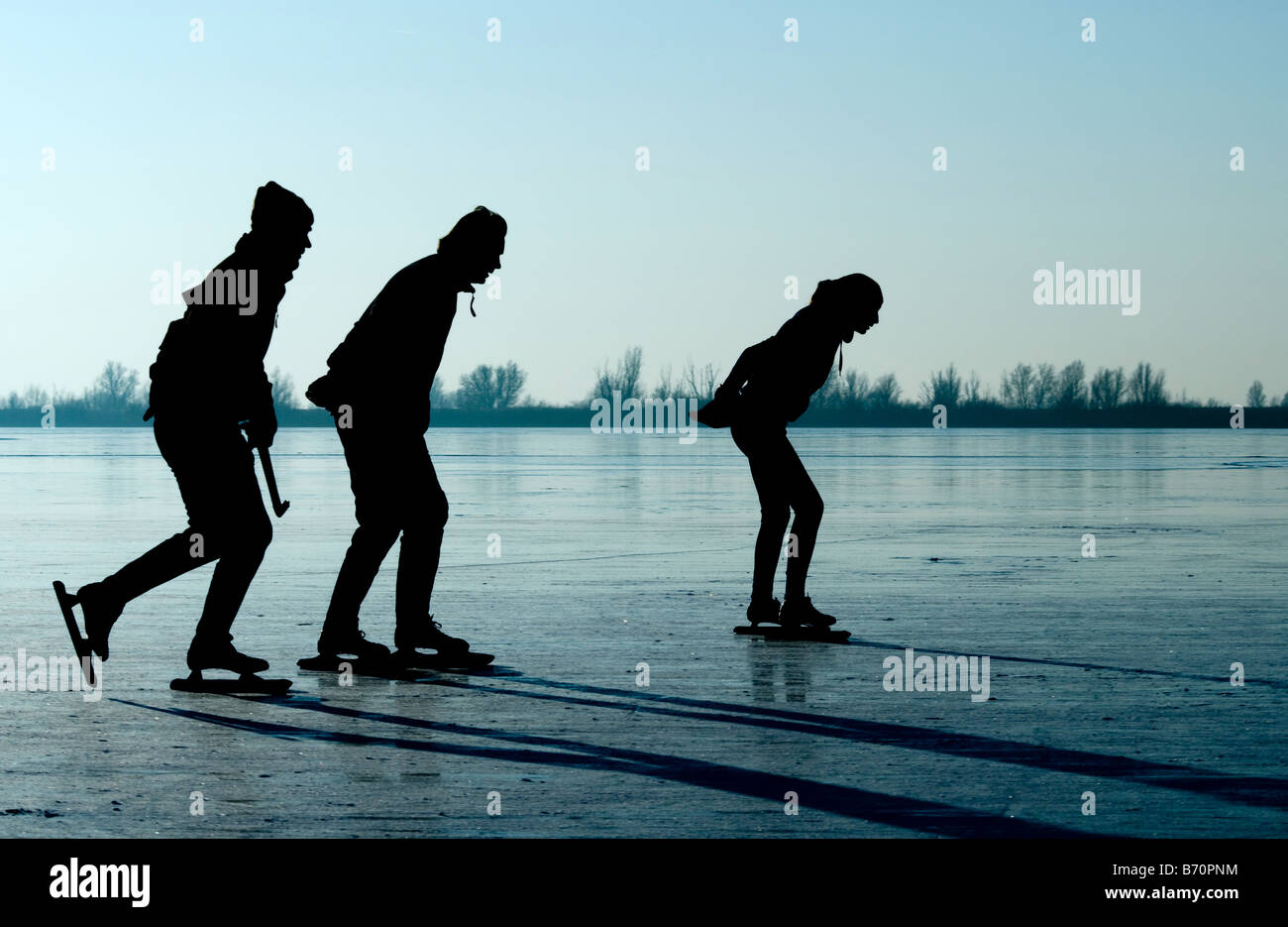 ice skating in the netherlands Stock Photo - Alamy