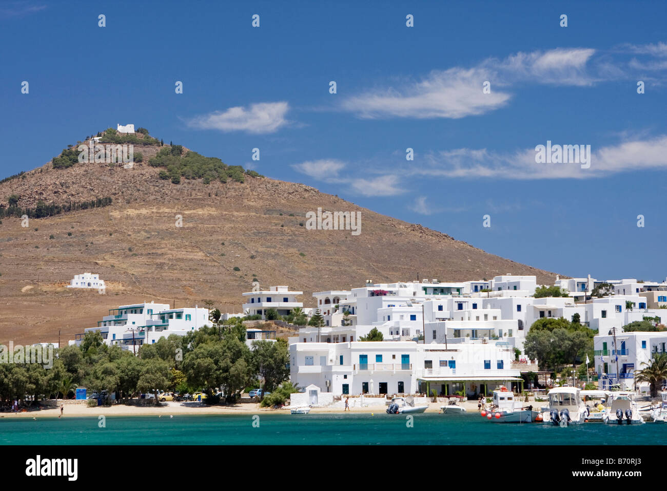 The Picturesque Port of Piso Livadi, Paros, the Cyclades Islands ...