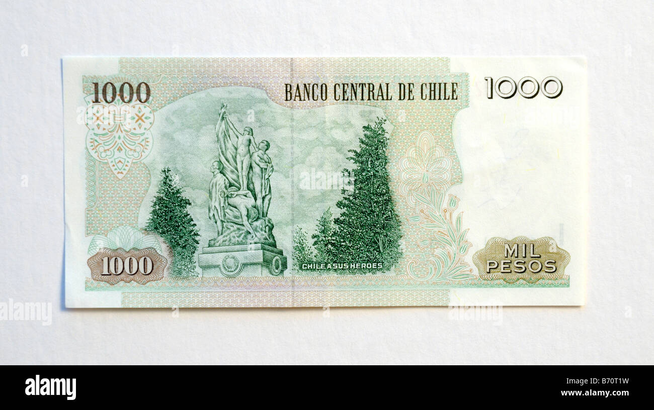 Chile One Thousand 1000 Pesos Bank Note Stock Photo - Alamy