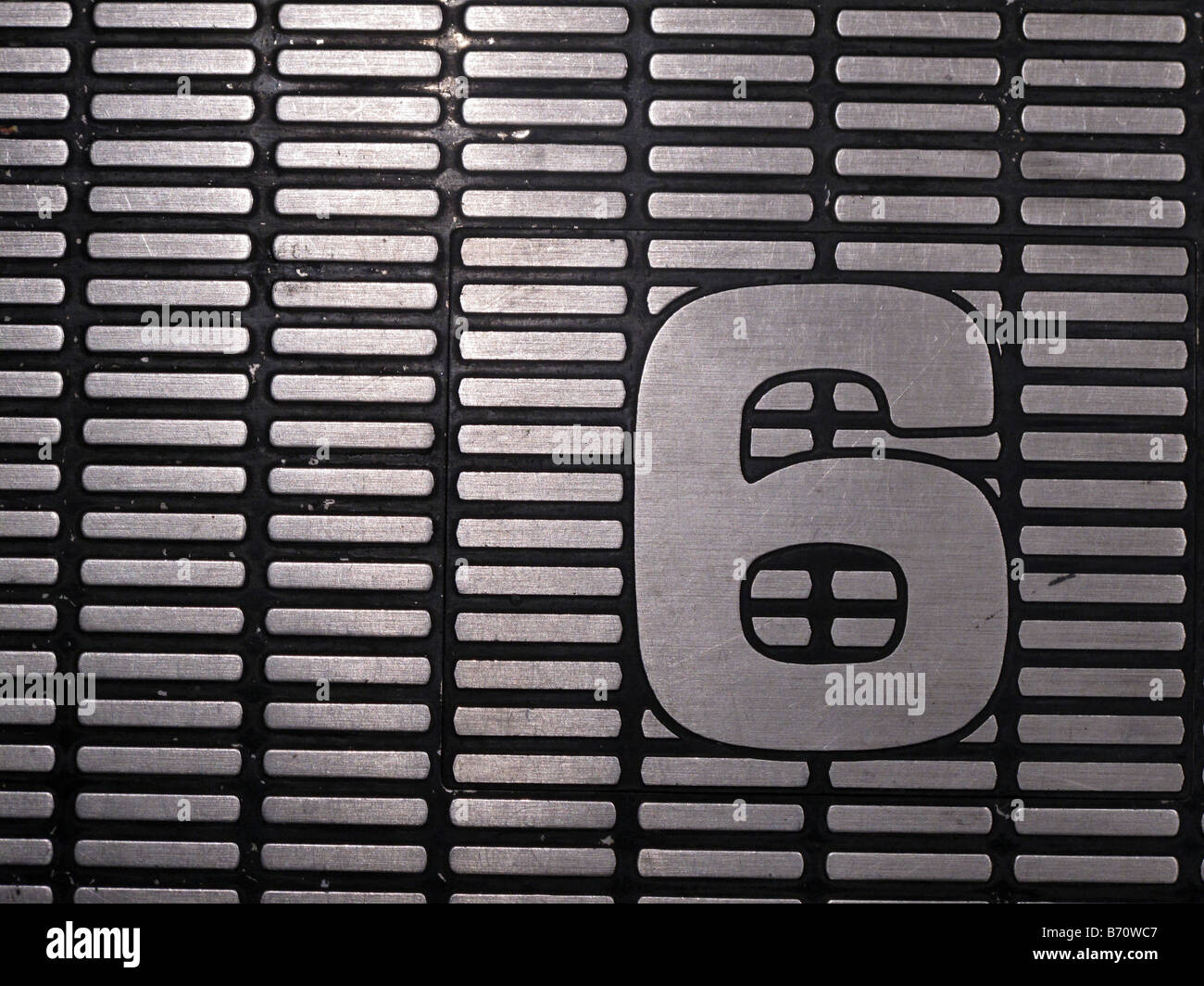 The number 6 on a floor in a shopping centre in Tokyo, Japan Stock ...