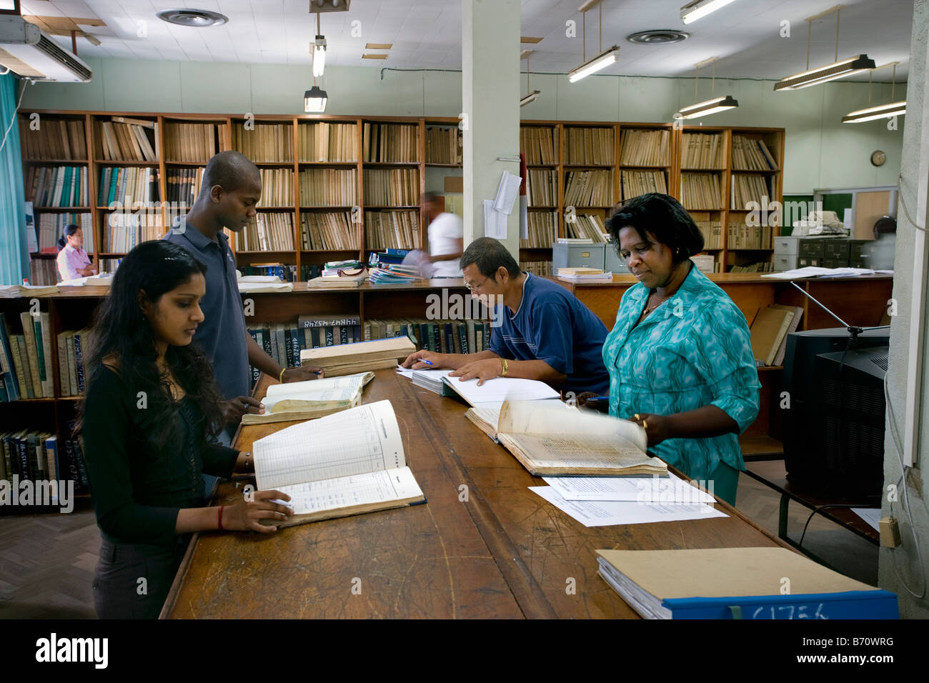 Suriname, Paramaribo, Land registry office called Domeinkantoor. Files ...