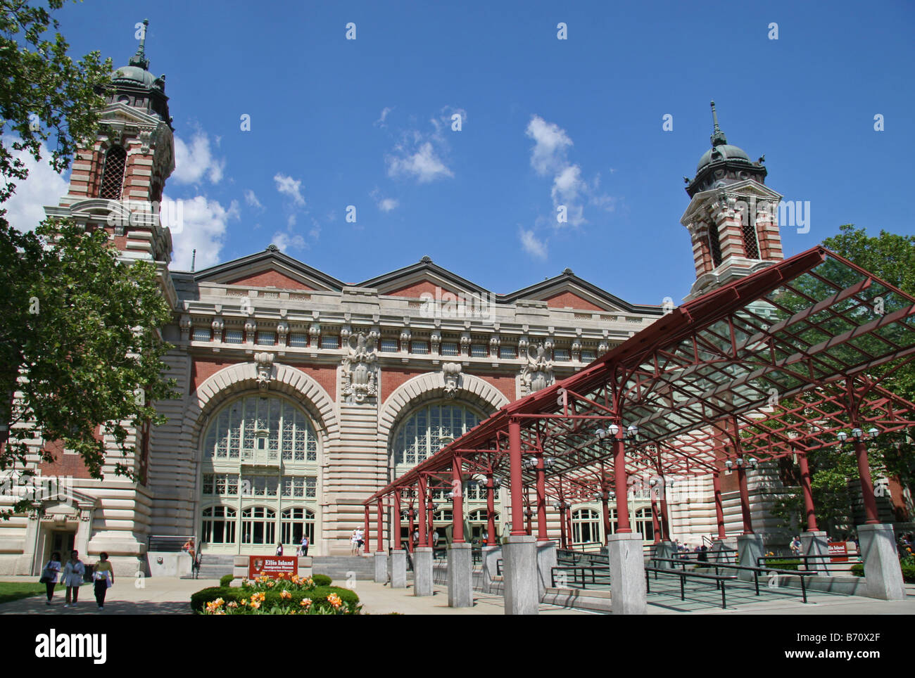 The entrance to the main immigration building at the Ellis Island ...