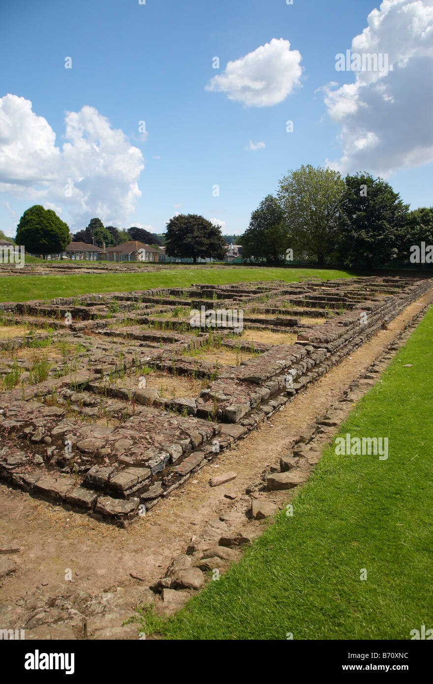 Ruins of the Roman Barracks at Caerleon, near Newport, South Wales, UK ...