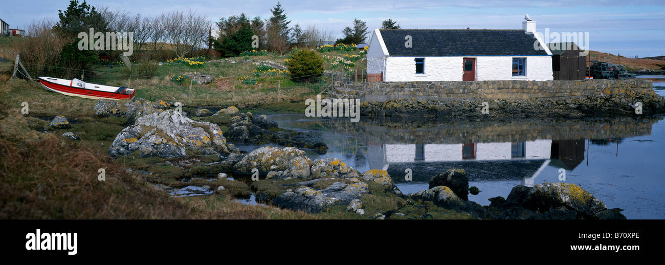 Loch Carnan, Croft and cottage, Island of South Uist, Outer Hebrides ...