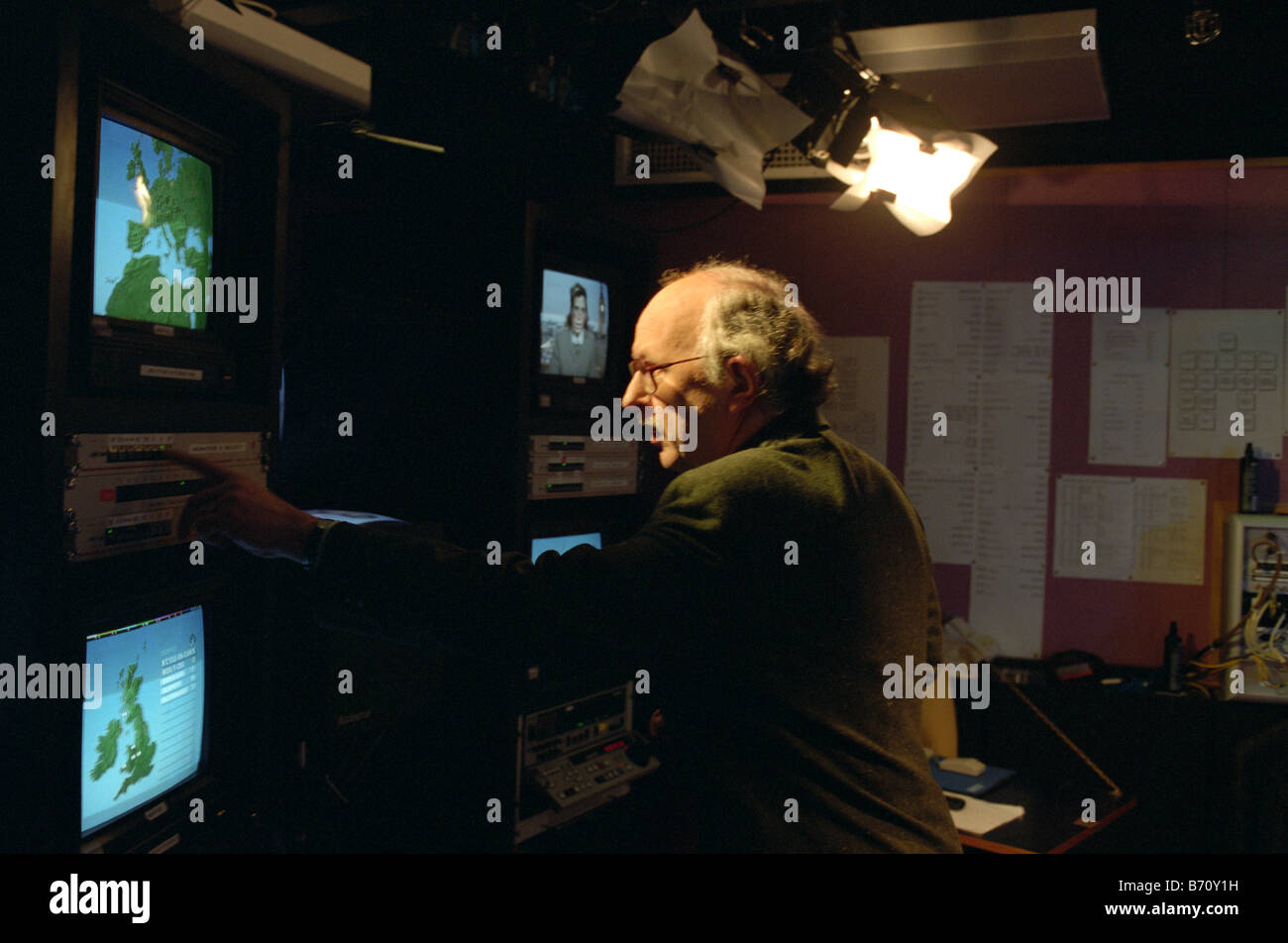 Weather Forecaster Michael Fish at The TV Weather Studio in BBC ...