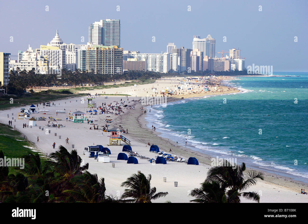 A look down Miami Beach Stock Photo - Alamy
