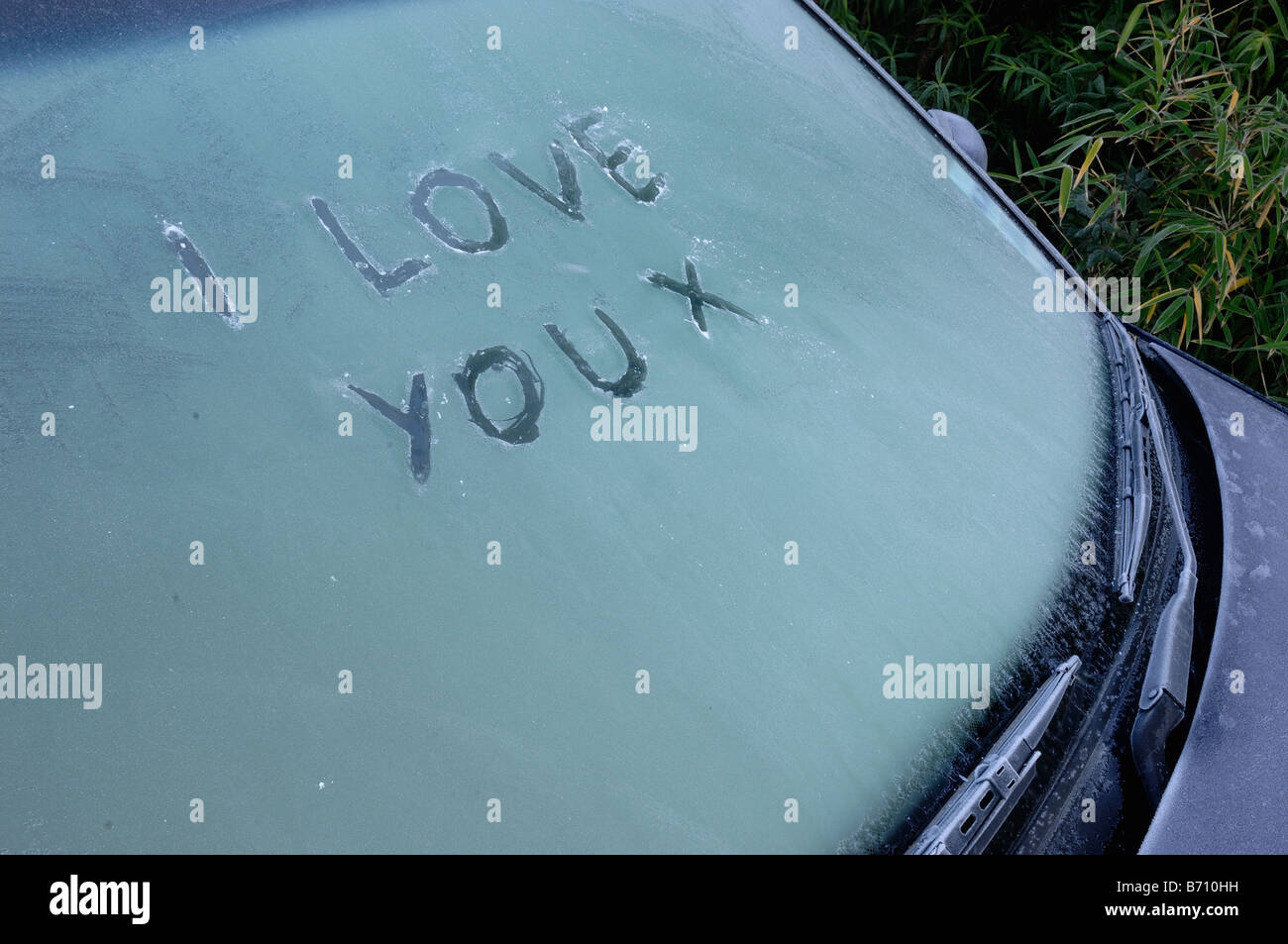 Message on Window Stock Photo - Alamy