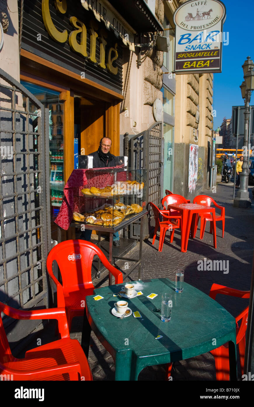Cafe in central Naples Italy Europe Stock Photo - Alamy