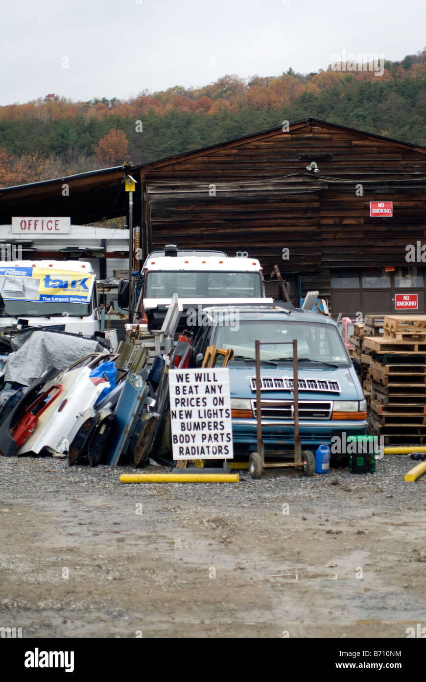 automobile junkyard with parts of cars for sale Stock Photo - Alamy