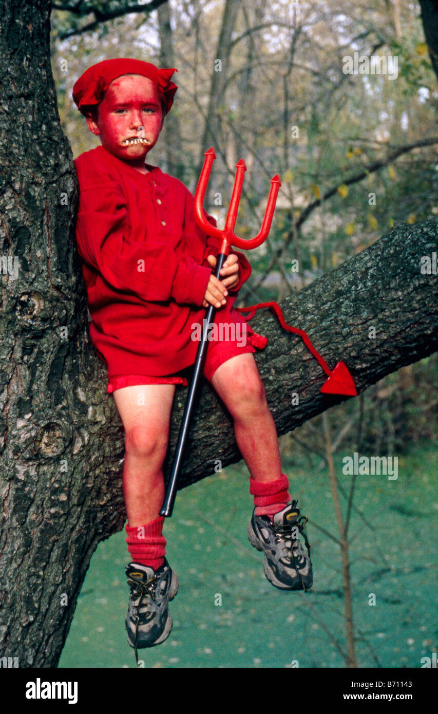 Halloween Devil Child Stock Photo - Alamy
