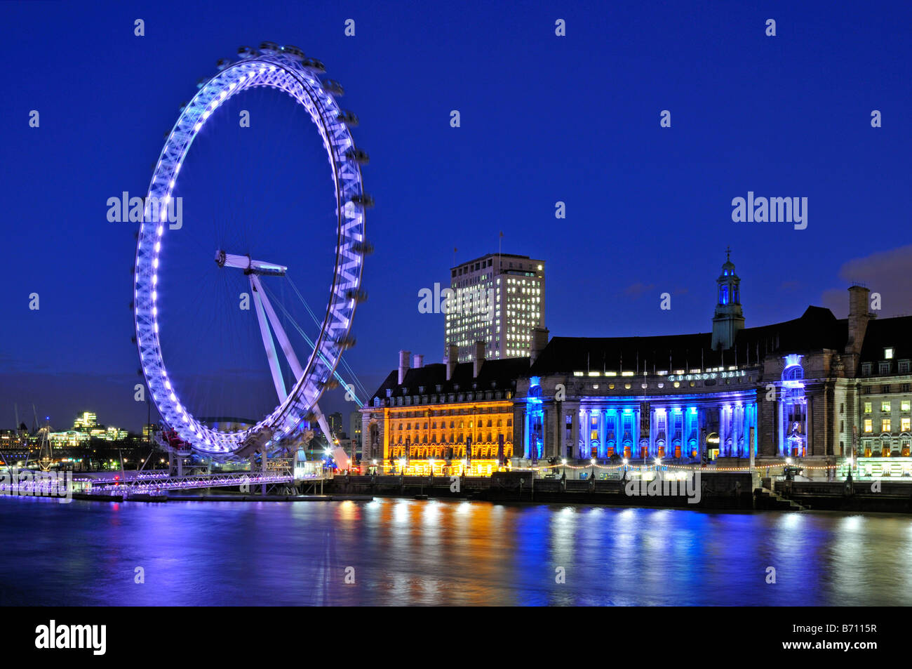 BA (British Airways) London Eye and County Hall United Kingdom Stock ...