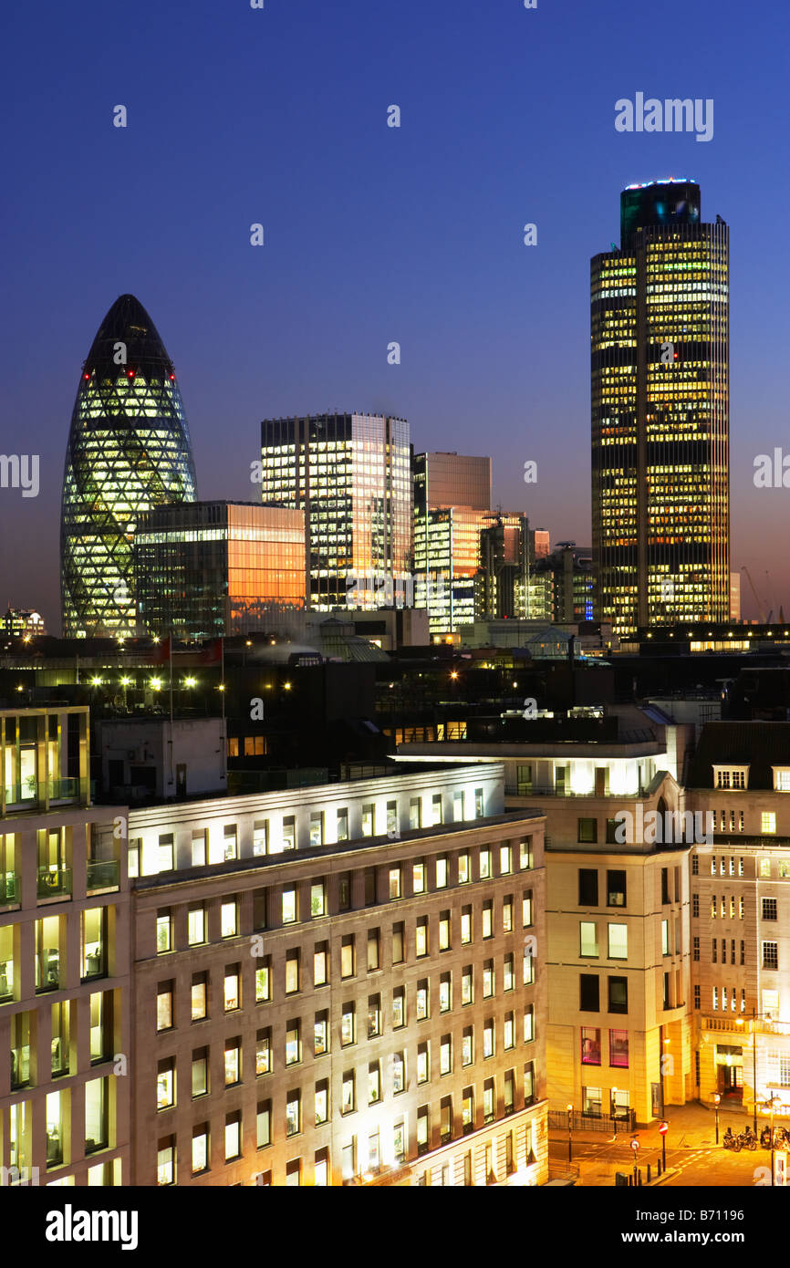 The gherkin tower at night hi-res stock photography and images - Alamy