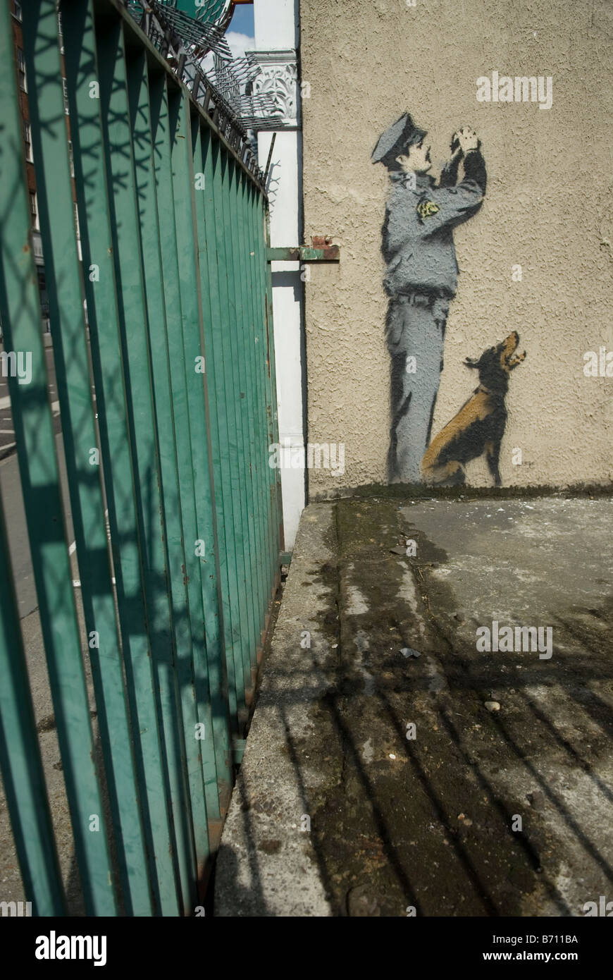 Banksy graffiti - one nation under CCTV detail Stock Photo - Alamy