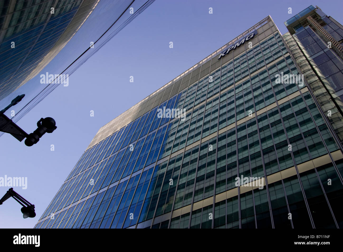 The Canary Wharf estate in London, UK, featuring the KPMG building, a ...