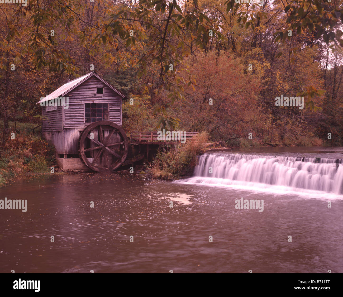 Old Wooden Mill in Autumn Stock Photo - Alamy