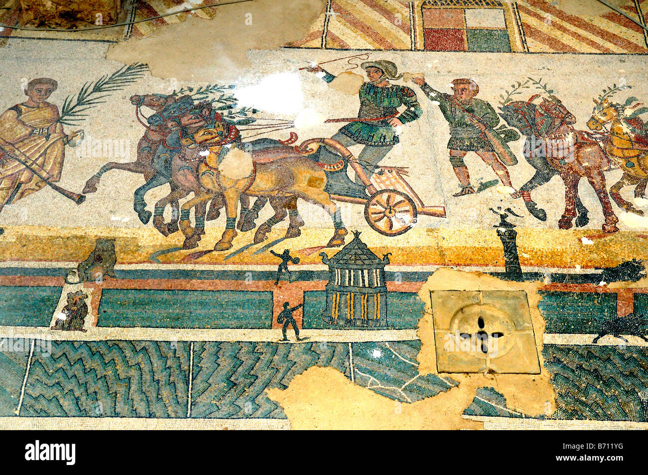 2000 year old Roman mosaics at Romana del Casale, Piazza Armerina ...