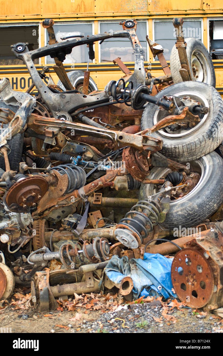 automobile junkyard with parts of cars for sale Stock Photo - Alamy