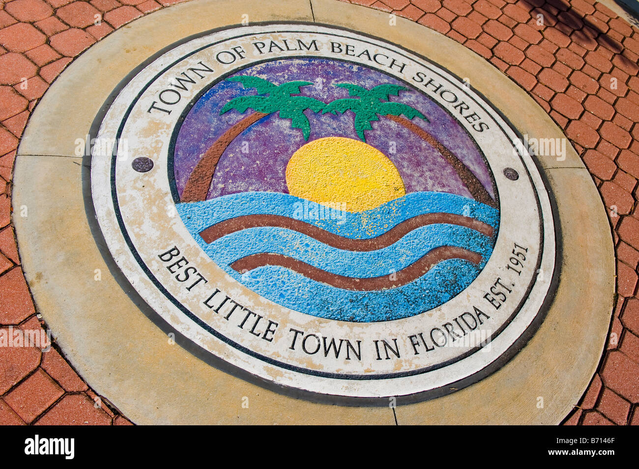 Palm Beach Shores Town Hall sign in pavement or walkway " Best Little ...