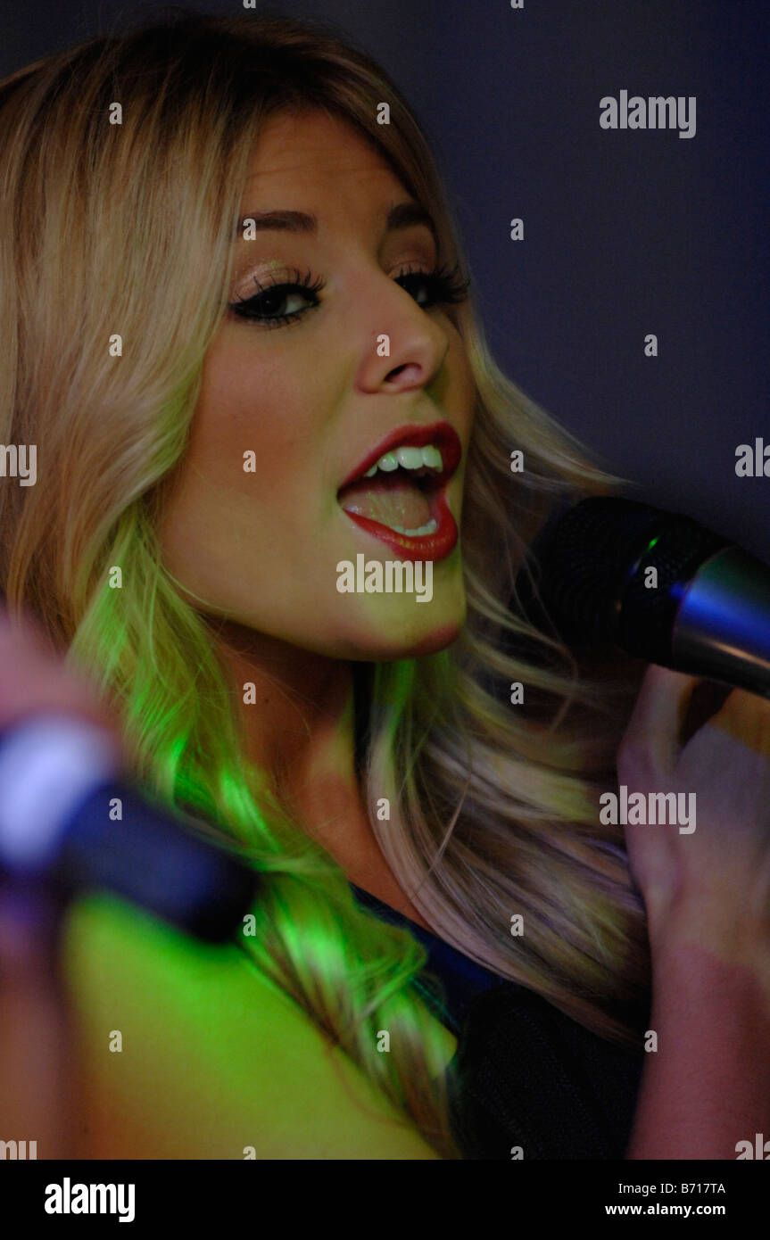 Mollie King of the pop group 'The Saturdays' performing on stage Stock ...