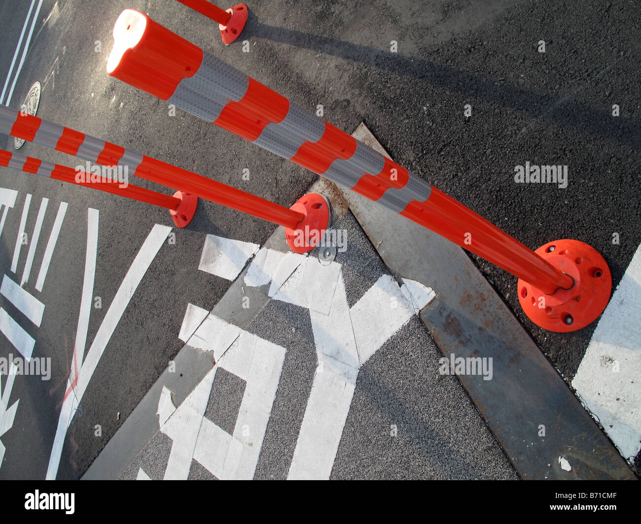 Warning poles hi-res stock photography and images - Alamy